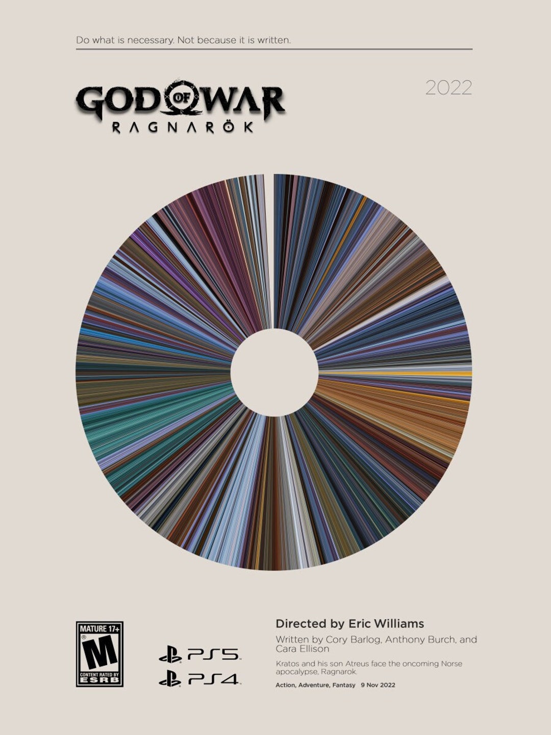 God of War: Ragnarok | Video Game Barcode Campaign Poster — Print ...