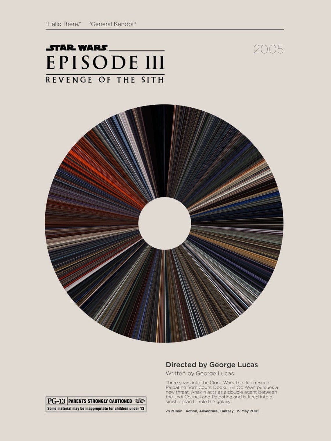 Star Wars: Revenge of the Sith Movie Barcode Poster Print - Etsy