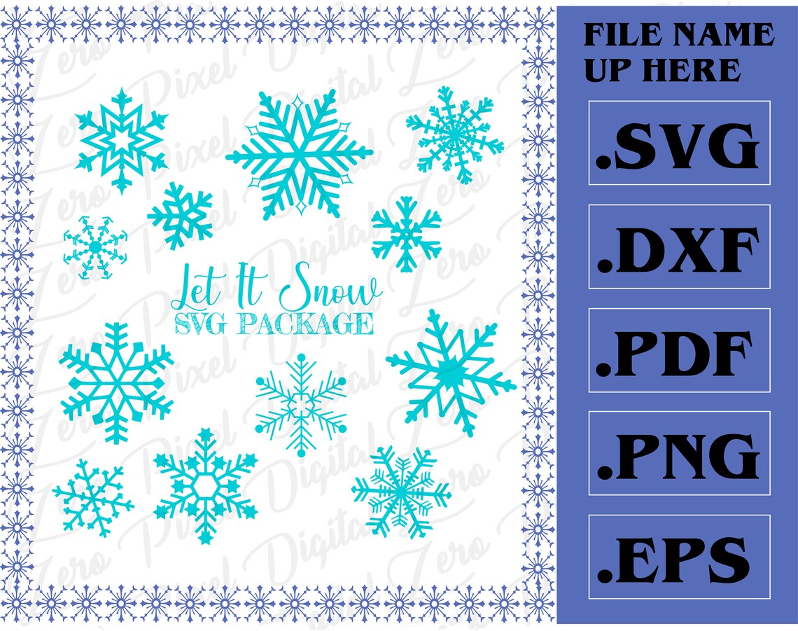 Snowflakes File Bundle for Laser Cutting, Silhouette, Cricut svg, Eps ...