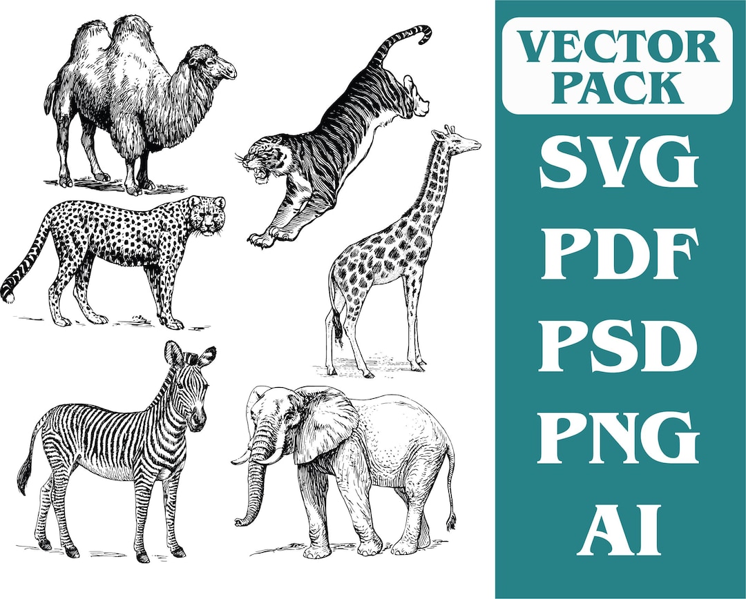 Sahara Animals File Bundle for Laser Cut, Silhouette, Cricut, Etc (svg ...