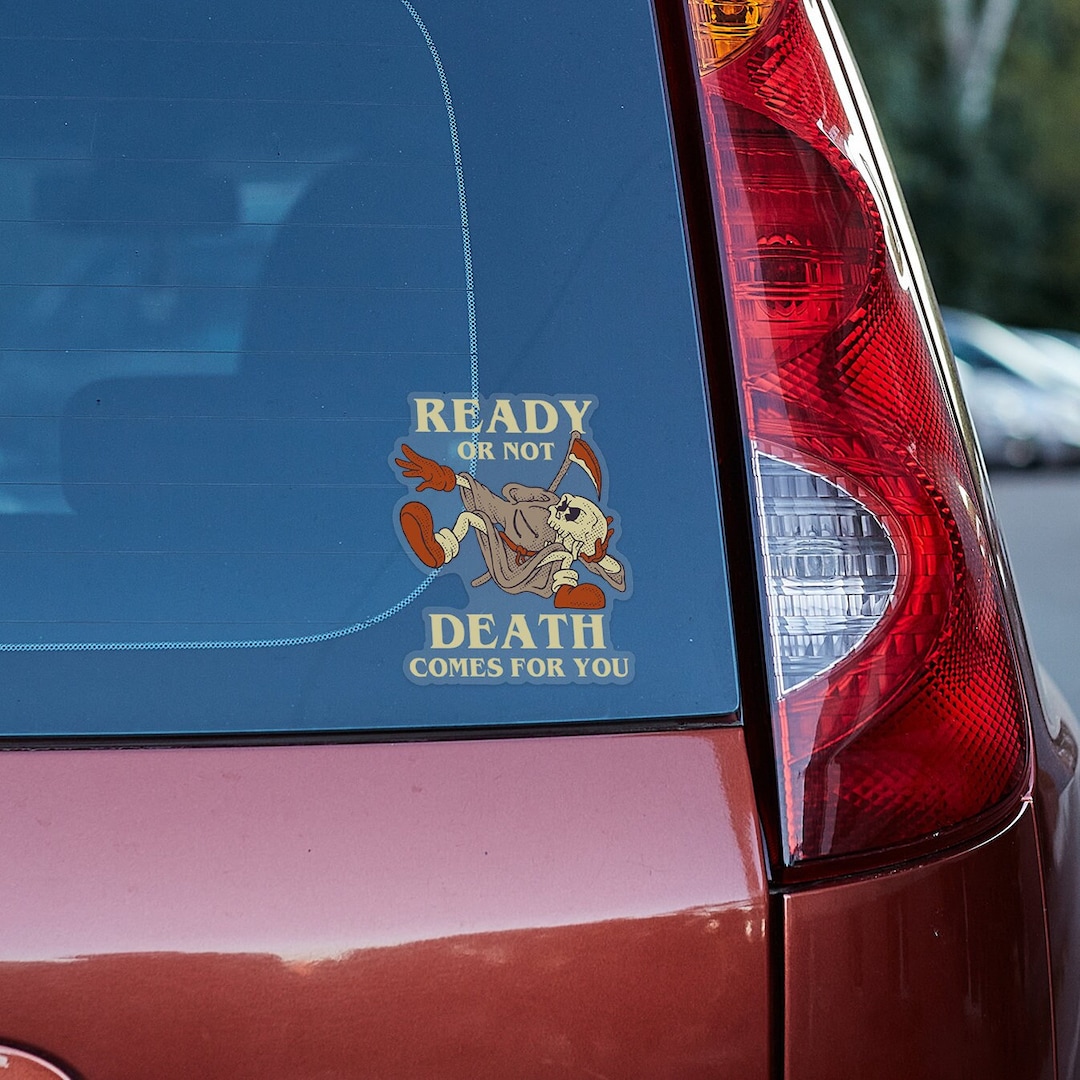 Death Comes Transparent Bumper Sticker, High Quality, Durable, UV ...
