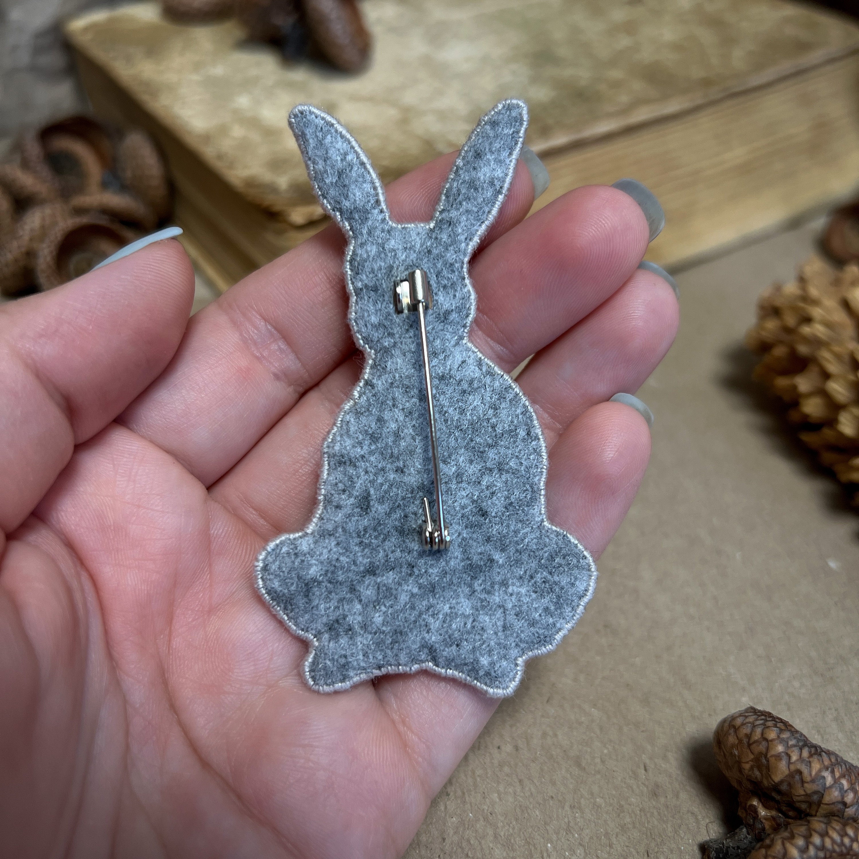Brooch wisdom Hare Hand Embroidery - Etsy