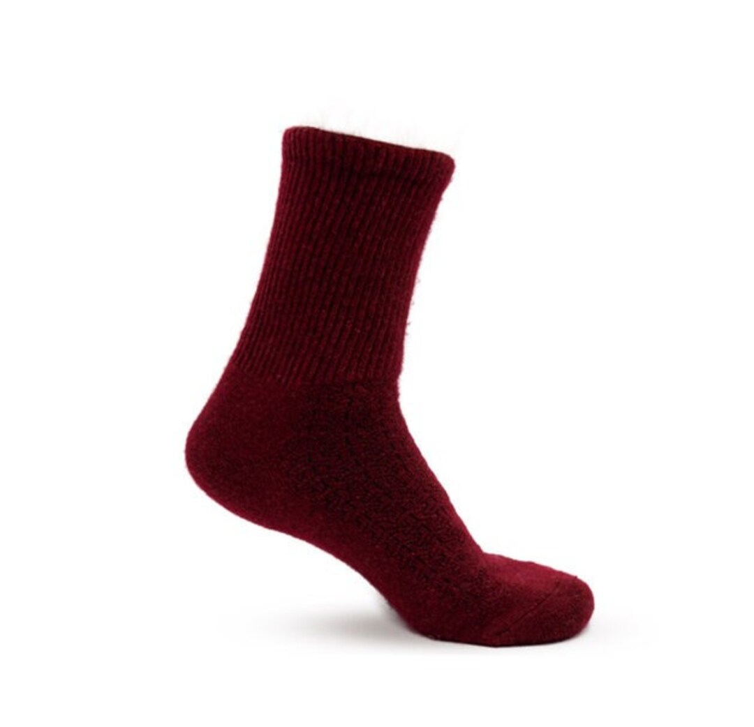 Thick and Warm Sheep's Wool Socks From Mongolia - Burgundy, Red ...