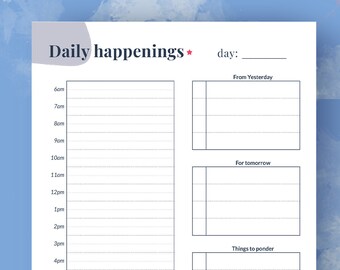 Daily Planner Printable PDF A5 Letter Sizes Scheduling - Etsy