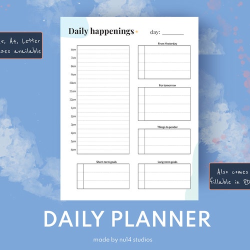 Printable Daily Work Desk Planner Daily Organizer for Work - Etsy