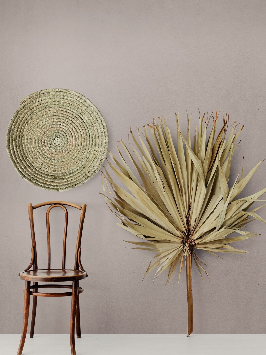 XL Hand-woven Basket. Seagrass Basket. Green Whicker Wall Basket ...