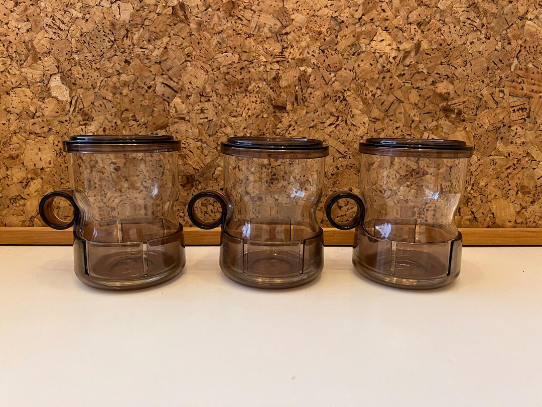 Melitta Germany Glasses | 3 Cups With Lid | Made in Germany 1970s ...