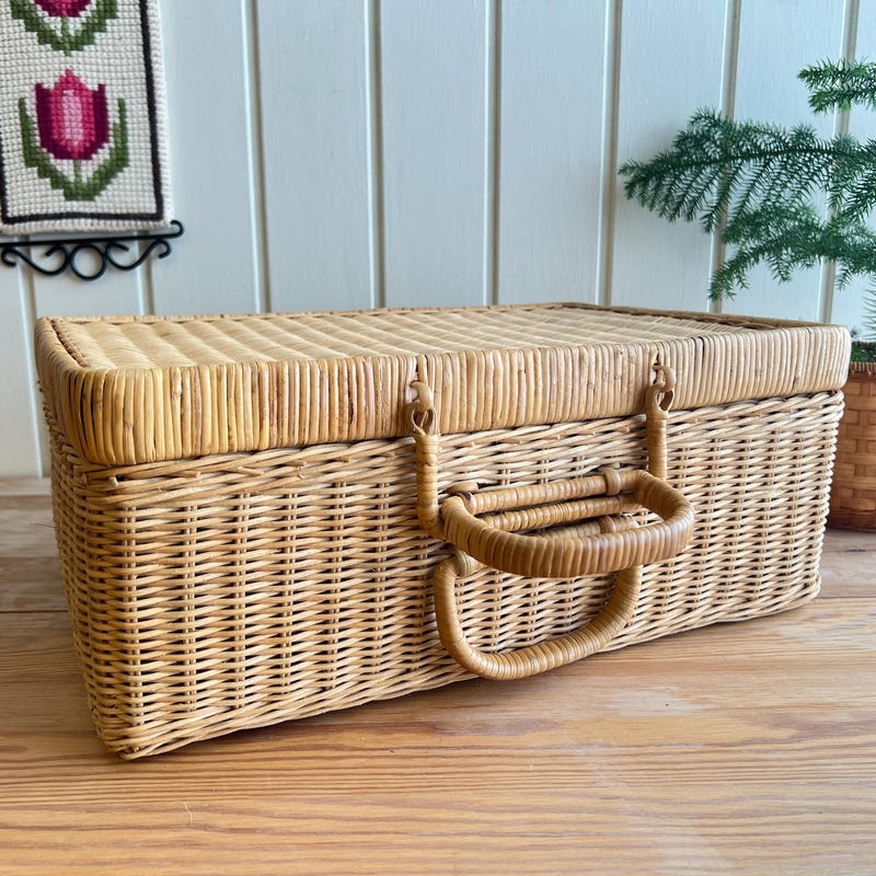 Wicker Suitcase - Etsy