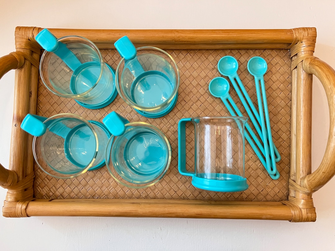 5 Turqouise Coffee Cups With 3 Spoons | Made in Switzerland ...