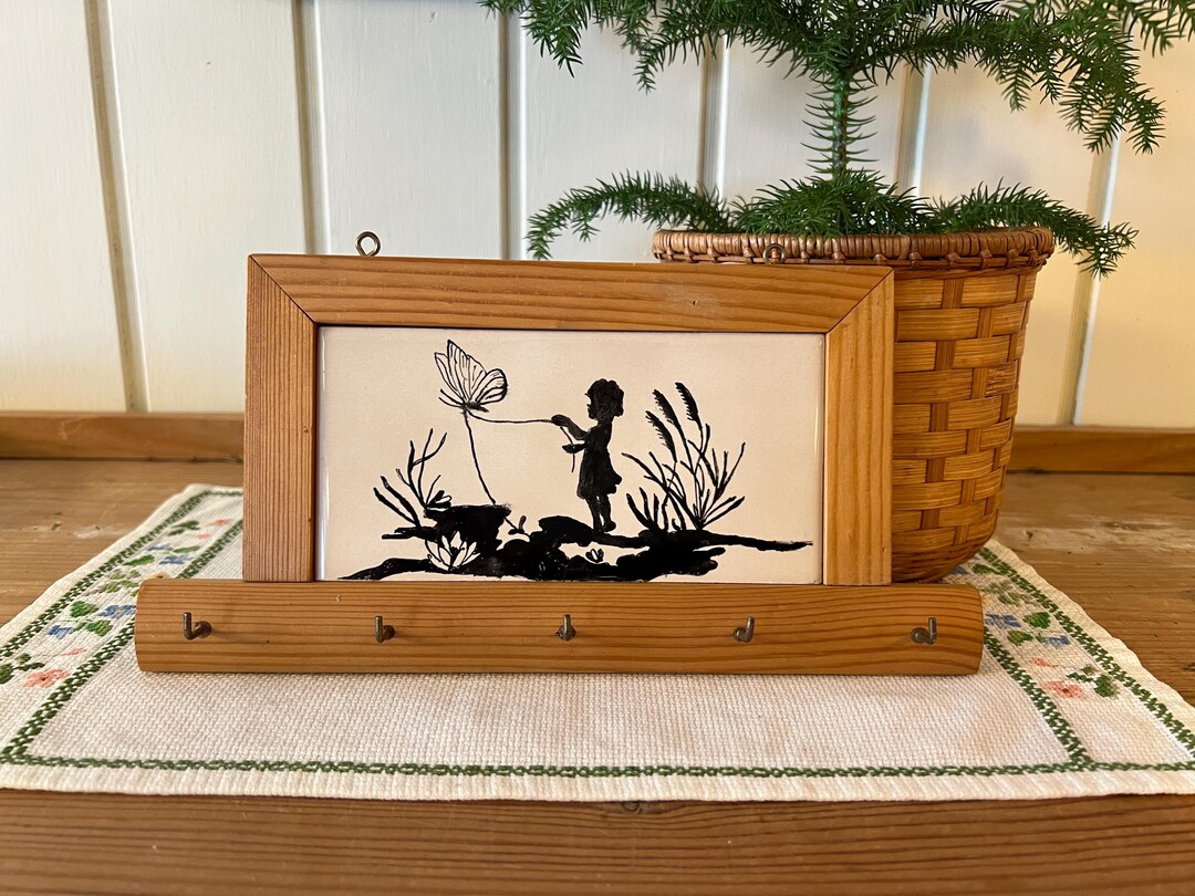 Little Pretty Rack With Decorated Tile Kitchen Rack | 1970s Danish Boho ...