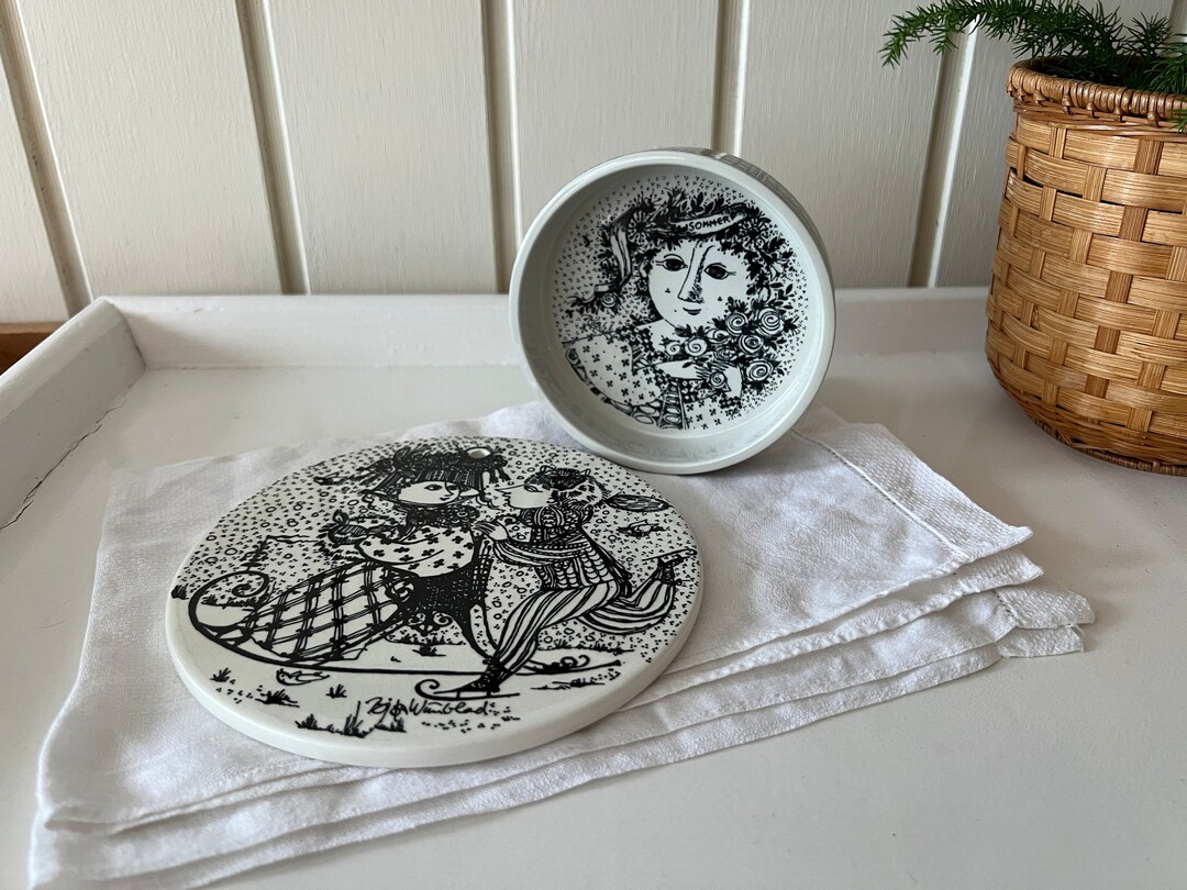 Pair of Bjørn Wiinblad Small Bowl and Plate | Vintage Nymølle Dish ...