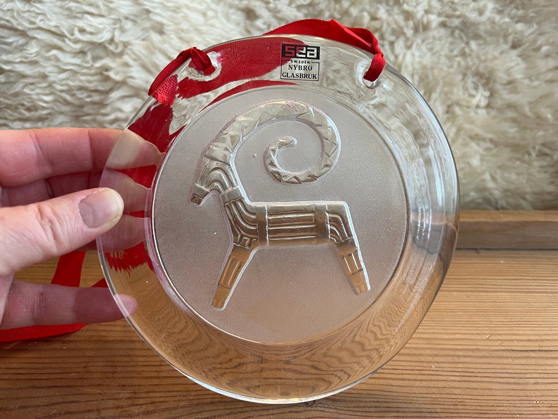 Vintage Nybro Glasbruk Suncatcher by Paul Isling Straw Goat - Etsy