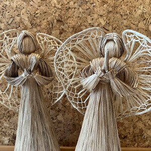 Straw Wicker Tree Topper Angels Set of 2 Angels Scandinavian Christmas ...