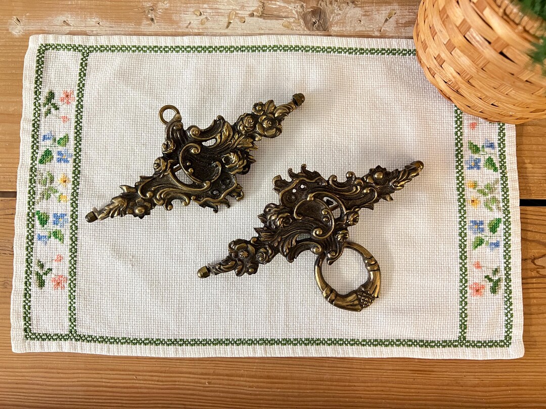 Needlework Brass Hanger | Embroidery Crossstitch Pull Bell | Vintage ...