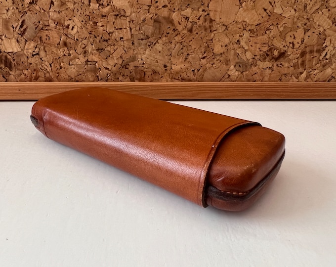 Vintage Cigar Case Mid Century Leather Case Cigar Holder Danish Vintage ...