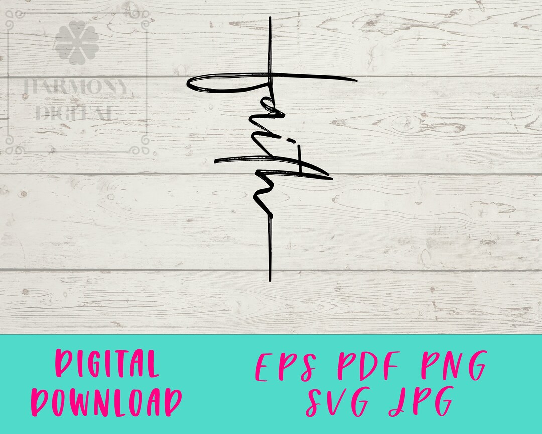 Faith Cross Design SVG 5 File Types Included Cricut Files - Etsy