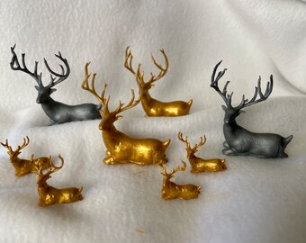 Miniature Santa and Reindeer - Etsy