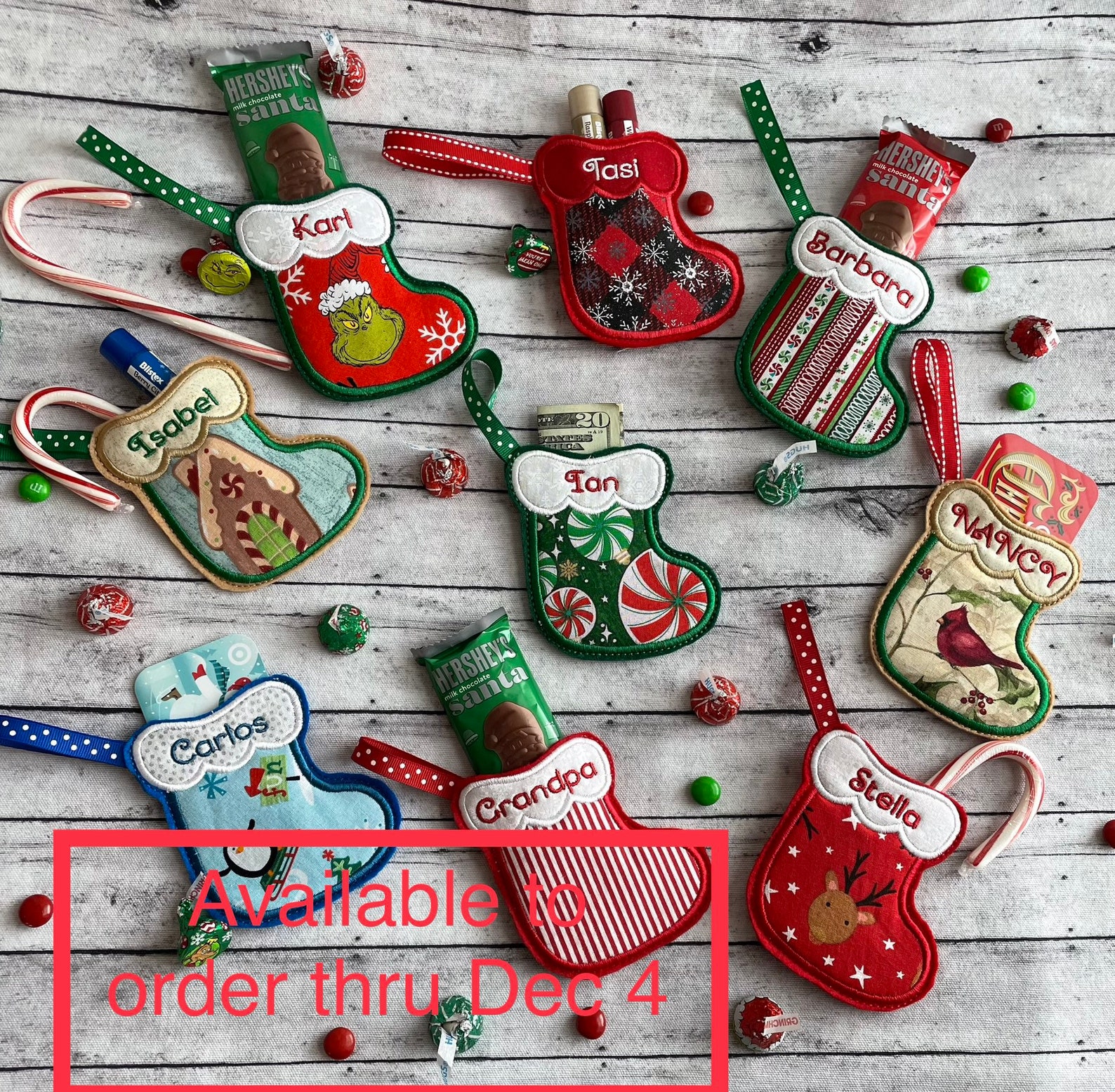 Personalized Christmas Stocking Ornament Stocking Ornament - Etsy