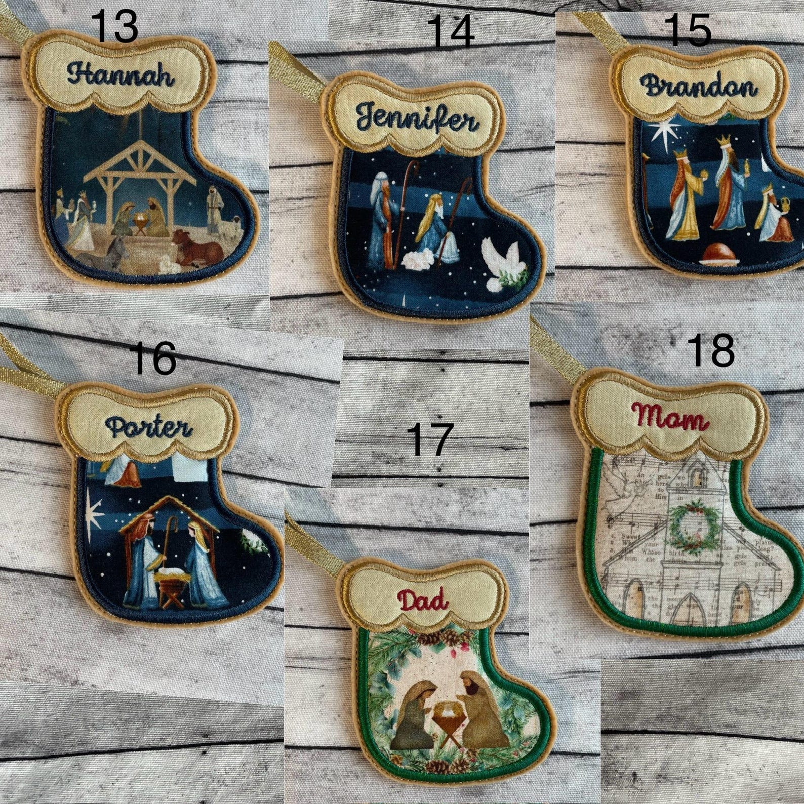 Personalized Christmas Stocking Ornament, Stocking Ornament Gift Holder ...