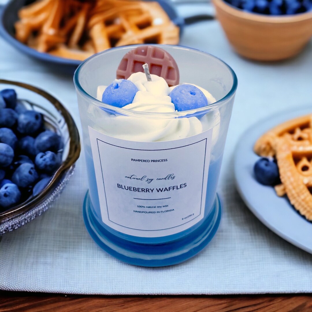 Blueberry Waffles Scented Candle Soy Wax Candle Food Dessert Candle ...