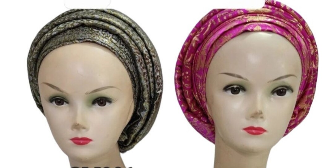 Luxury Damask Brocade Turban, Autogele, Pretied Turban, Party Headwear ...