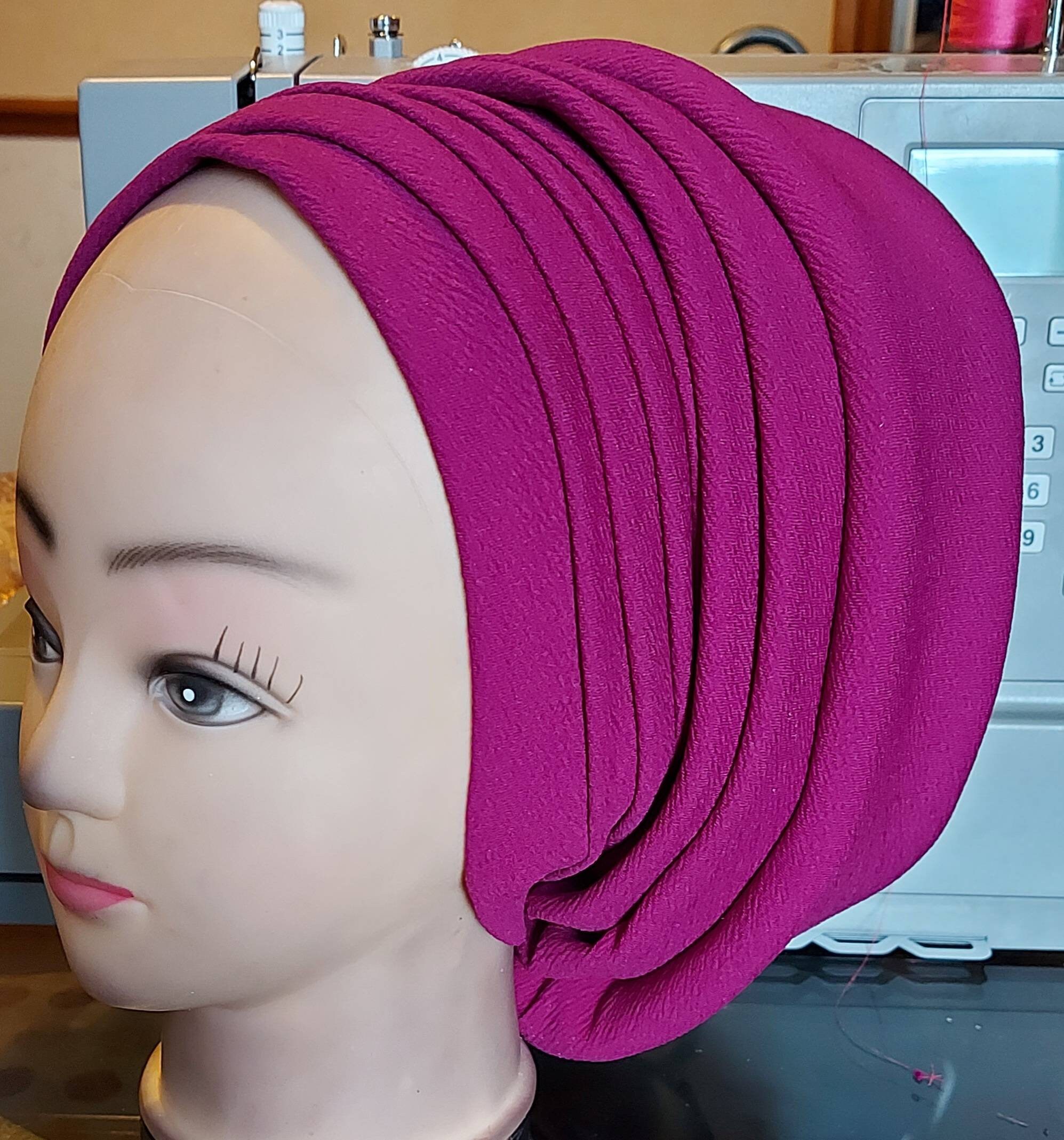 Premium Autogele Turban Cap, Fuschsia Purple Auto Gele, African Nigeria ...