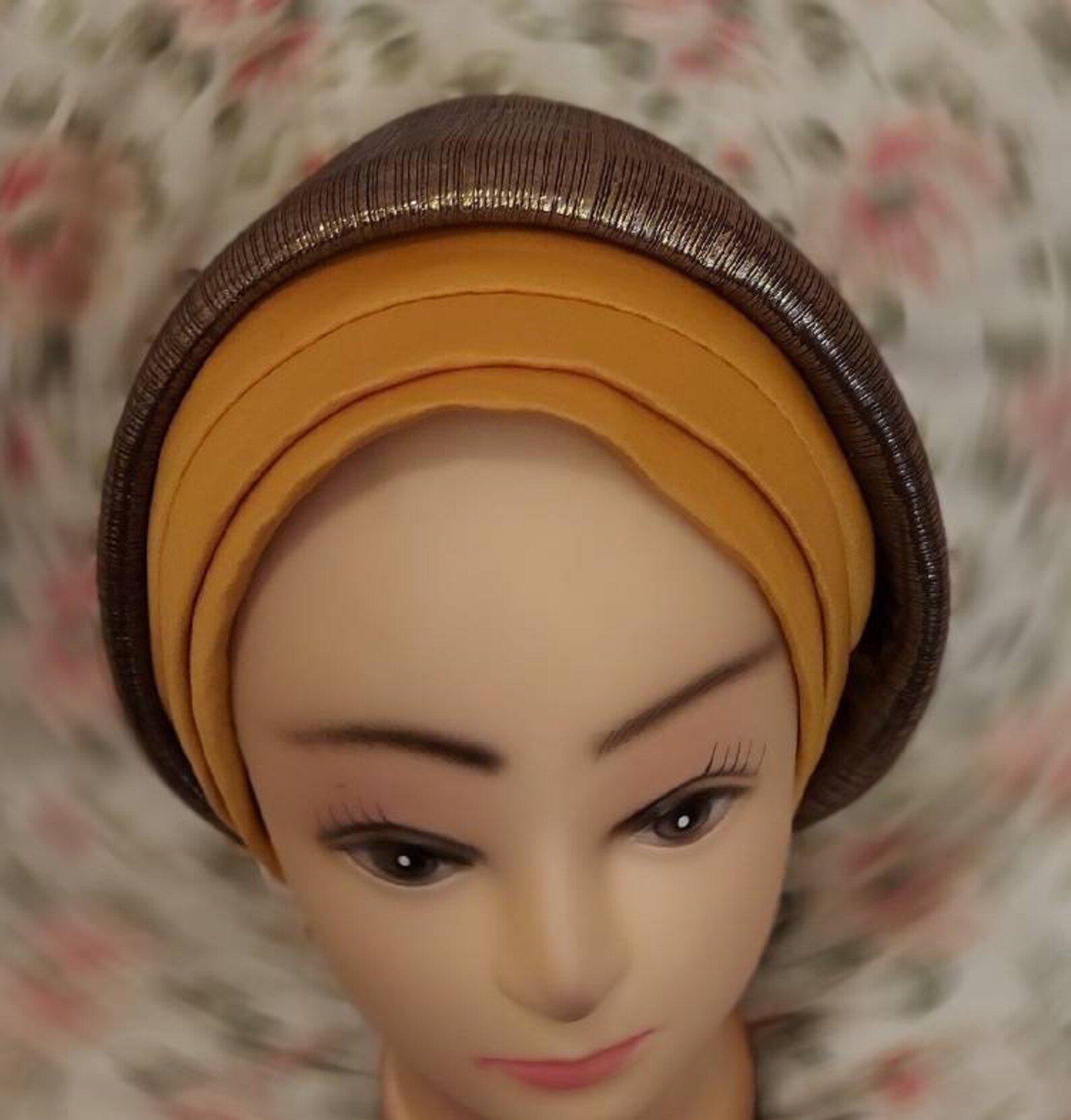 Auto Turban Cap Headband, Floral Chemo Hat,muslim Turban Cap, Head ...