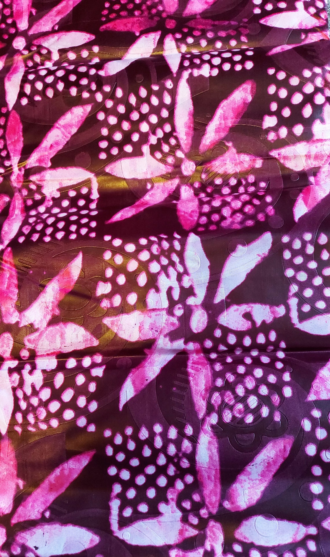 Handmade Kampala Brocade Fabric, Adire Tie-dye Cotton, Nigeria, 5 Yards ...