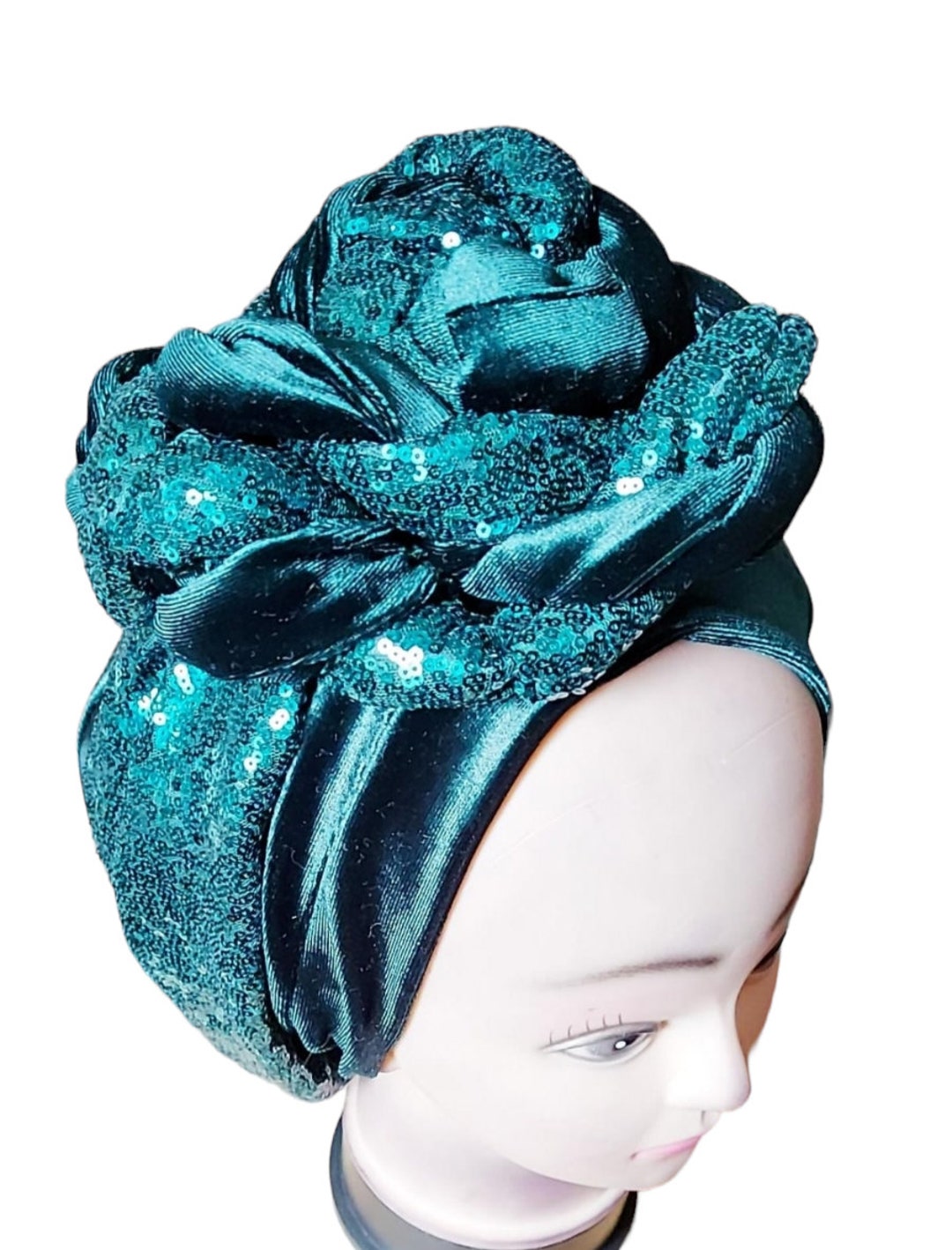 Sequin Velvet Velour Turban Cap for Women, - Etsy