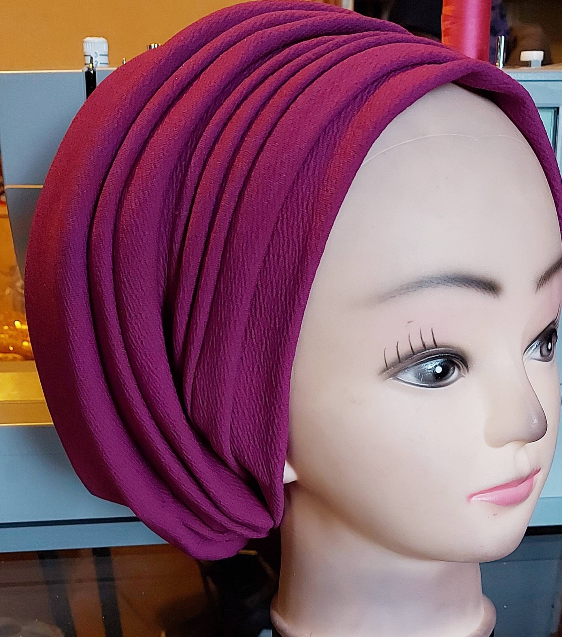 Premium Autogele Turban Cap, Fuschsia Purple Auto Gele, African Nigeria ...