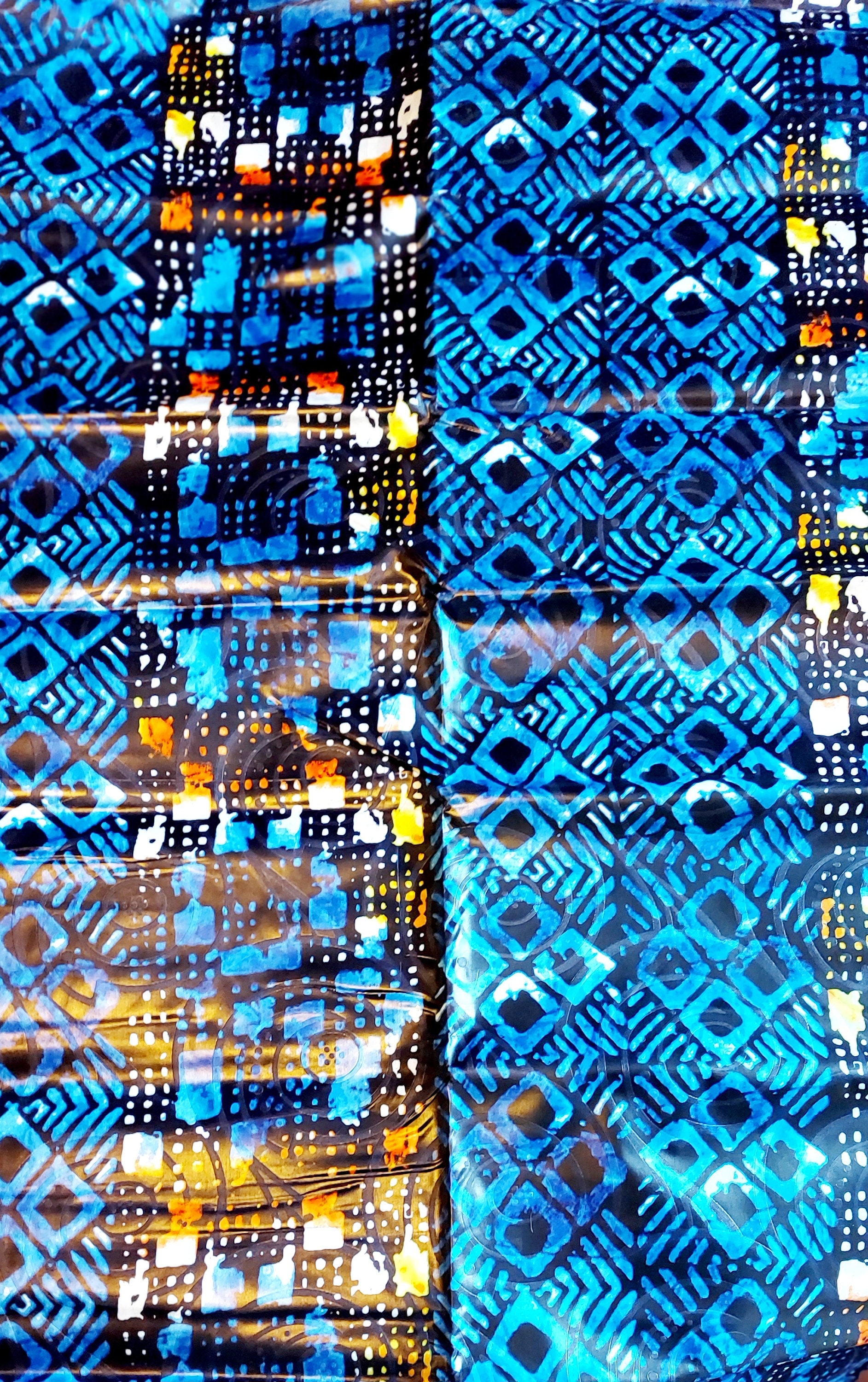 Luxury African Kampala Brocade Fabric. Quality Nigeria Adire Cotton ...