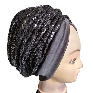 African Auto Gele, Premium Sequence Cap,turban Cap for Women, Instant ...