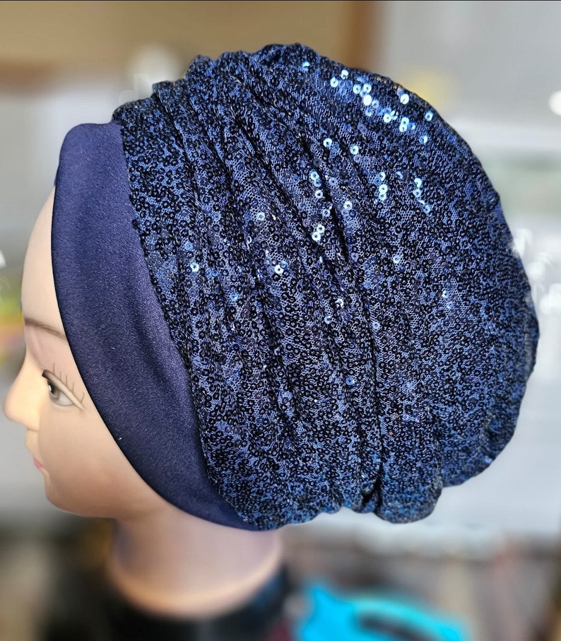 African Auto Gele, Premium Sequence Cap,turban Cap for Women, Instant ...