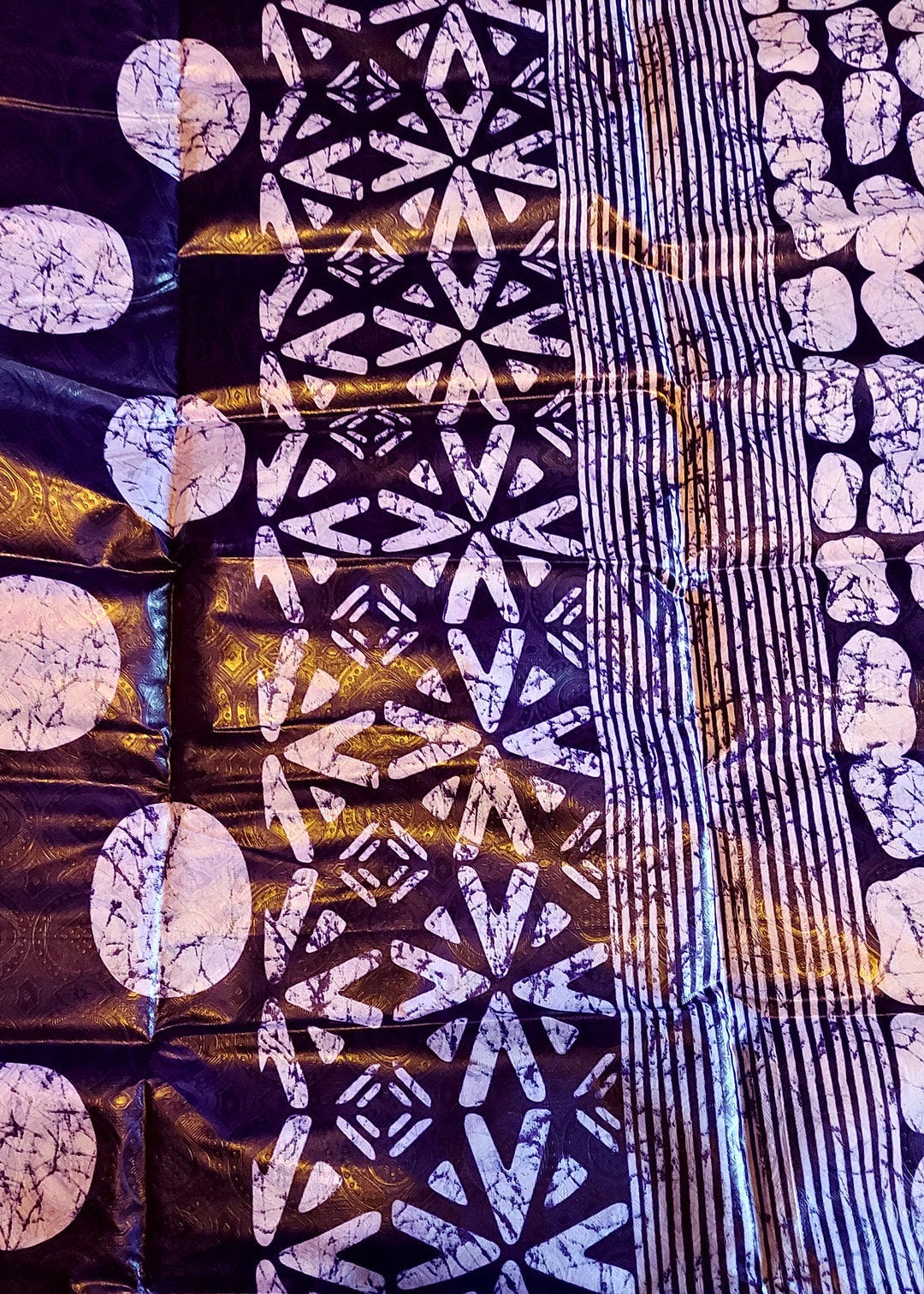 Luxury African Kampala Brocade Fabric. Quality Nigeria Adire Cotton ...