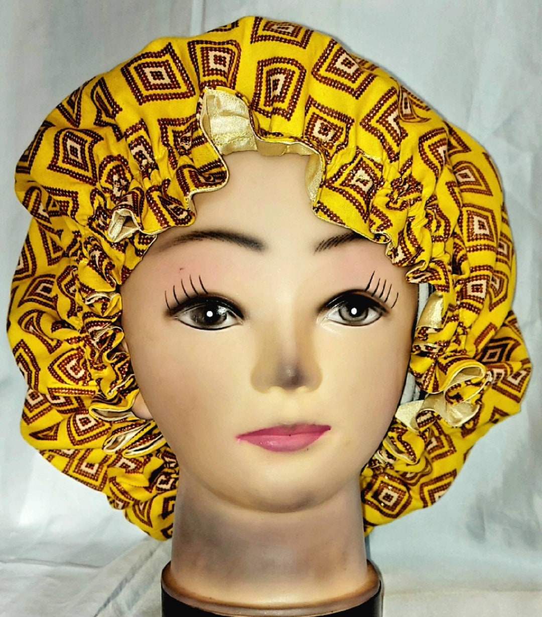 Large Satin Bonnet African Pattern Satin Lined Bonnet, Head Wrap for ...