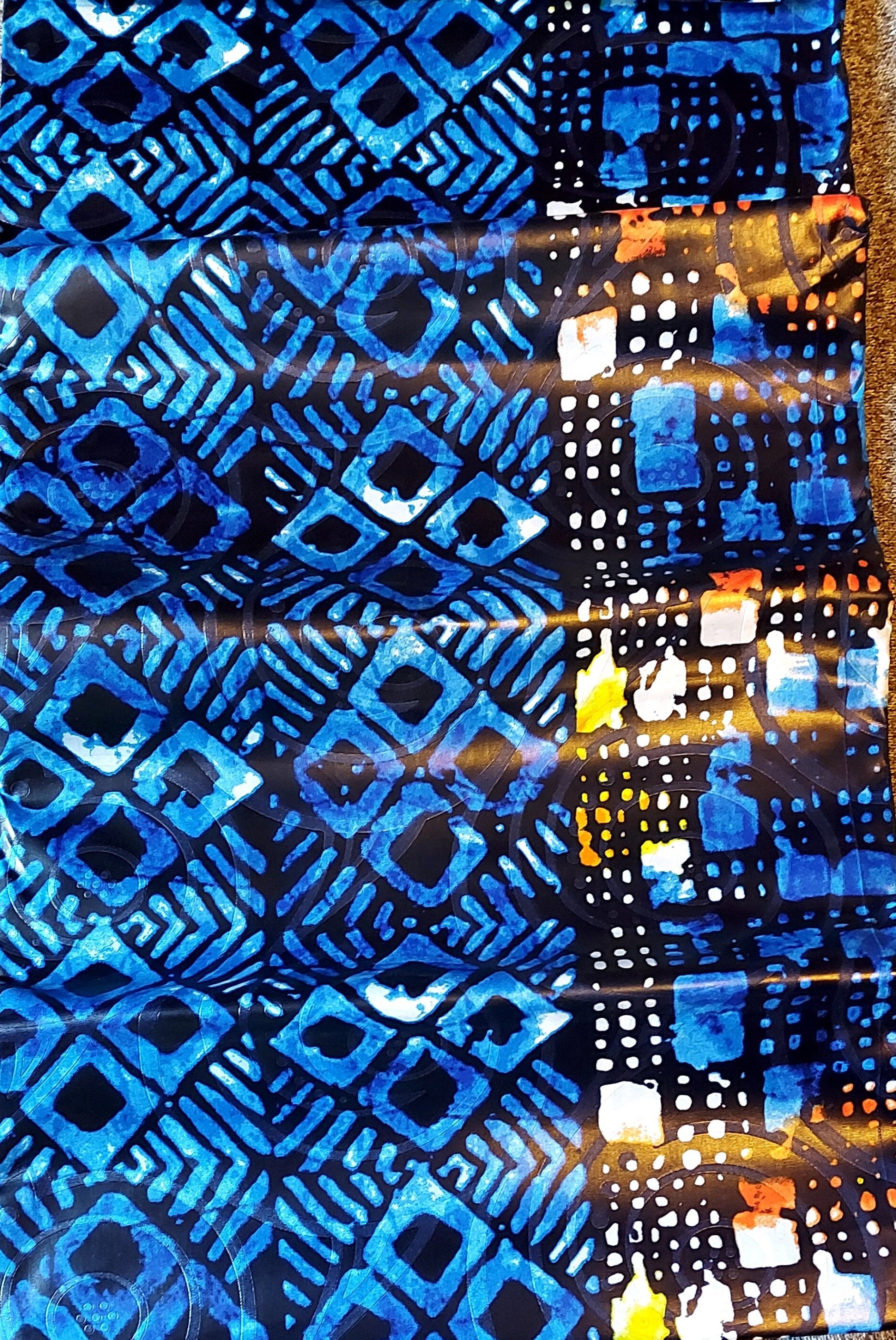 Luxury African Kampala Brocade Fabric. Quality Nigeria Adire Cotton ...