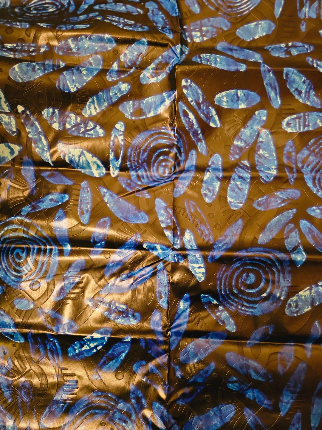 Handmade Navy Blue Adire Fabric, Nigerian Cotton Brocade, 5 Yards - Etsy