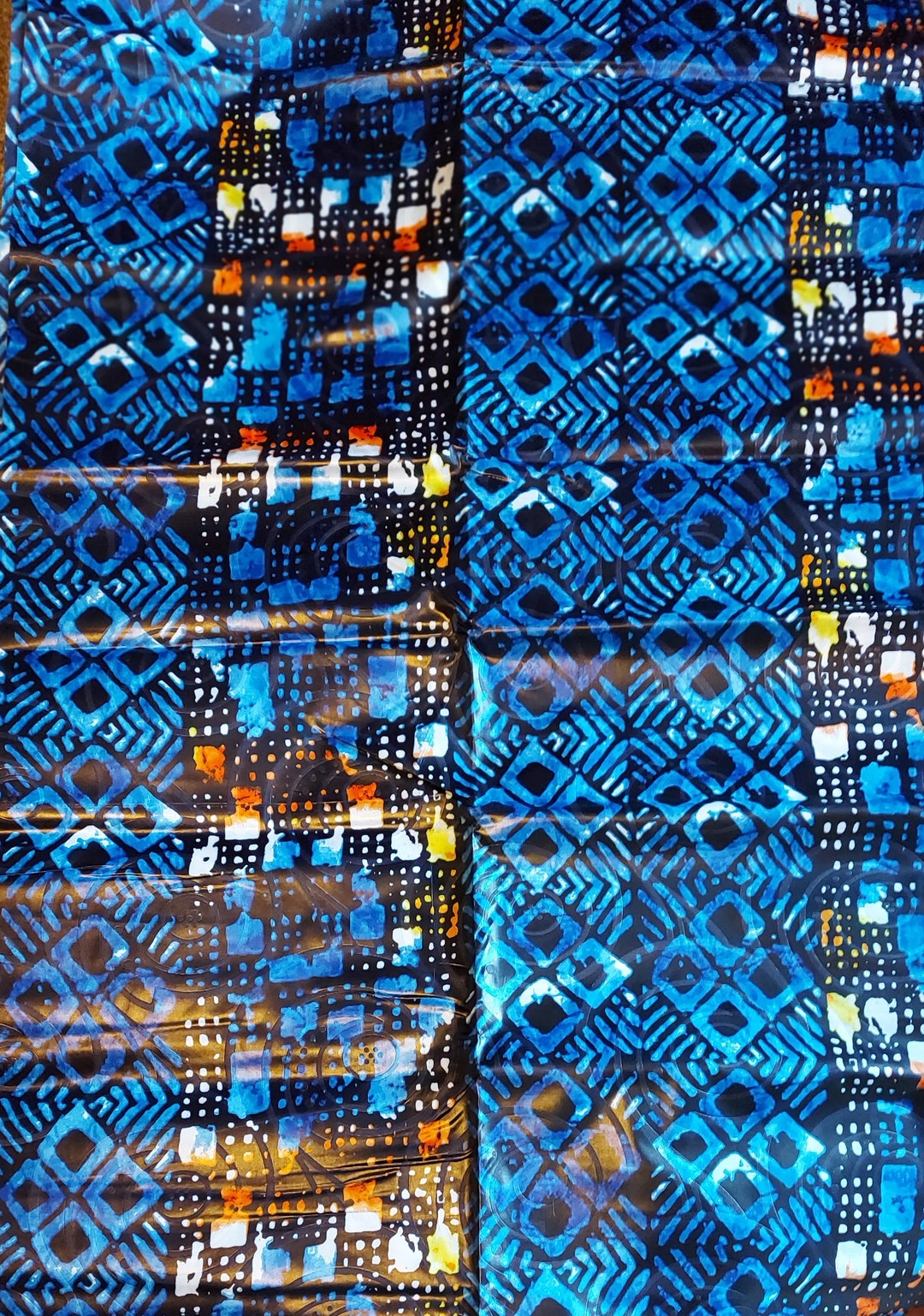 Handmade Kampala Brocade Fabric, Nigerian Adire Batik Cotton, 5 Yards ...