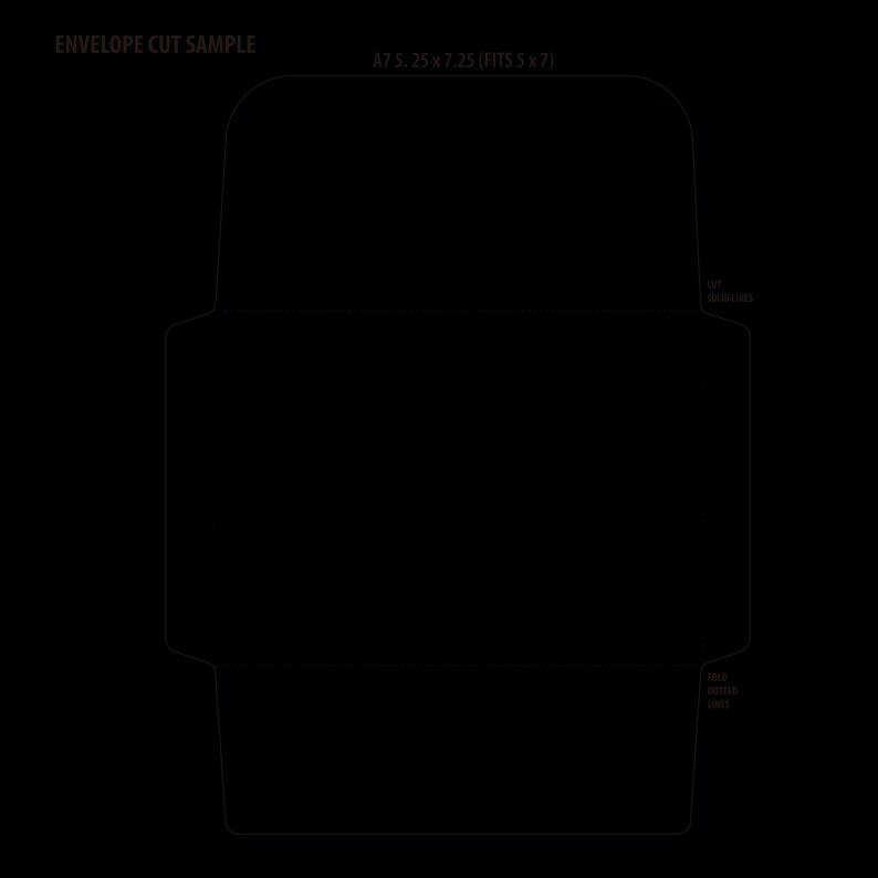 Printable Floral Card Envelope Template – A1, A2, A6, A7 Size, 3 Colors ...