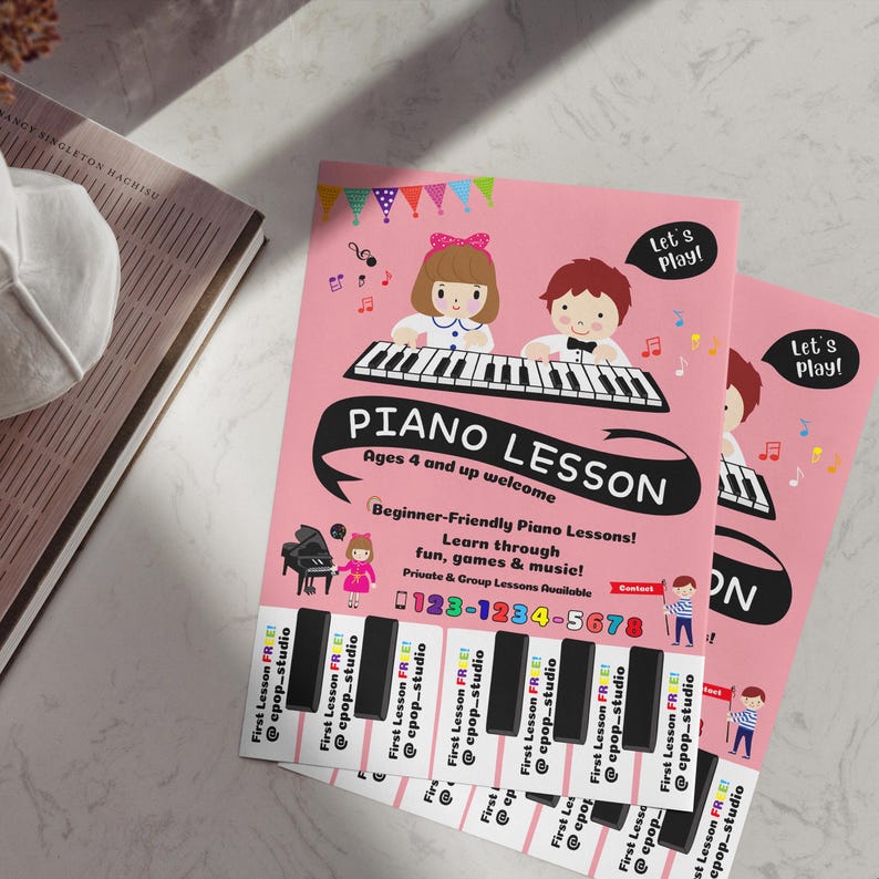 Piano Lesson Flyer Template: Editable Music Class Poster (digital ...