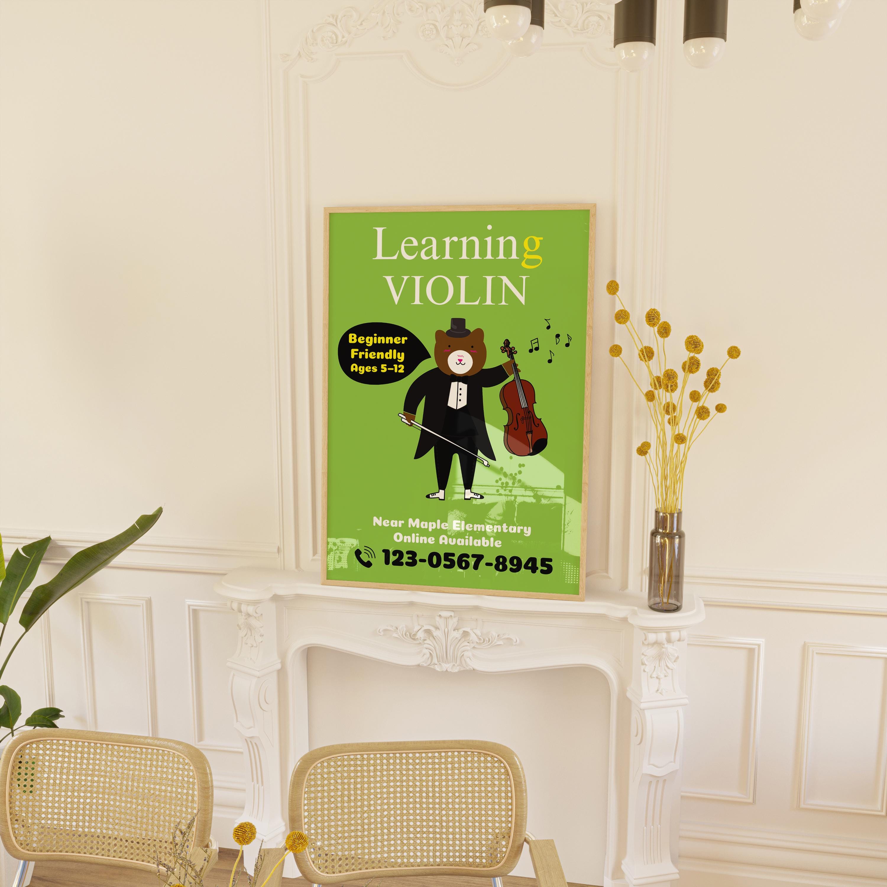 Violin Lesson Flyer Template: Editable Kids Music Class Poster (digital ...