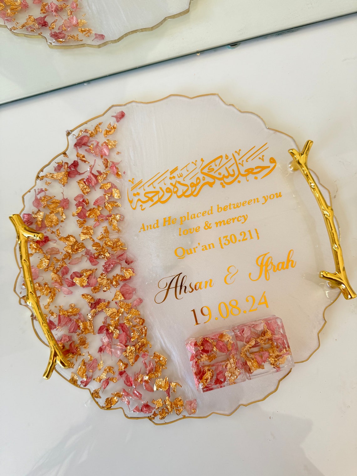 Resin Nikkah Ring Tray Ring Plate Nikkah Ring Plate Personalised Ring ...