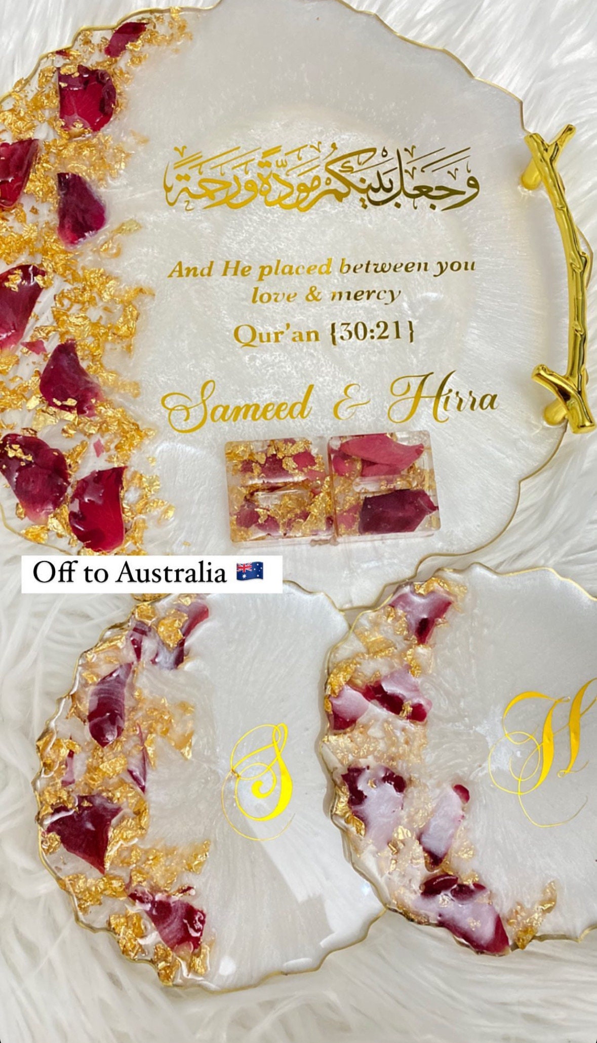 Resin Nikkah Ring Tray Ring Plate Nikkah Ring Plate Personalised Ring ...