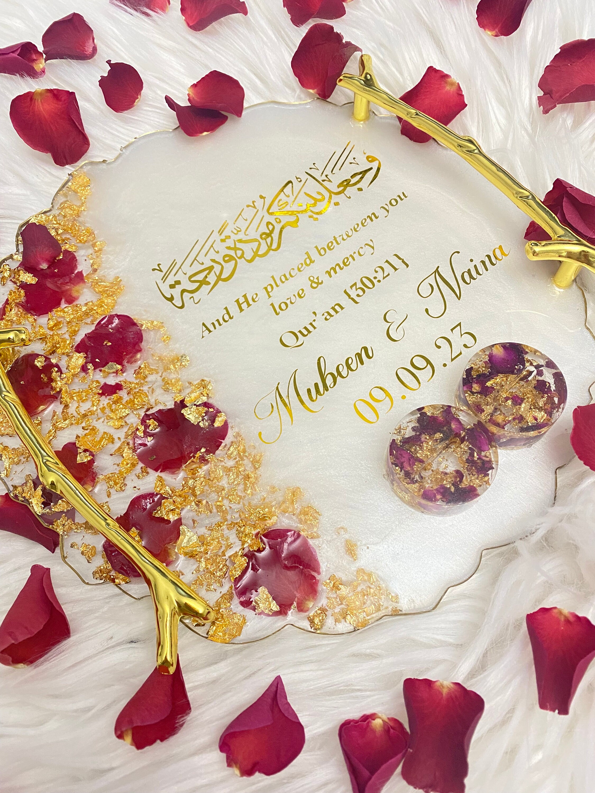 Resin Nikkah Ring Tray Ring Plate Nikkah Ring Plate Personalised Ring ...