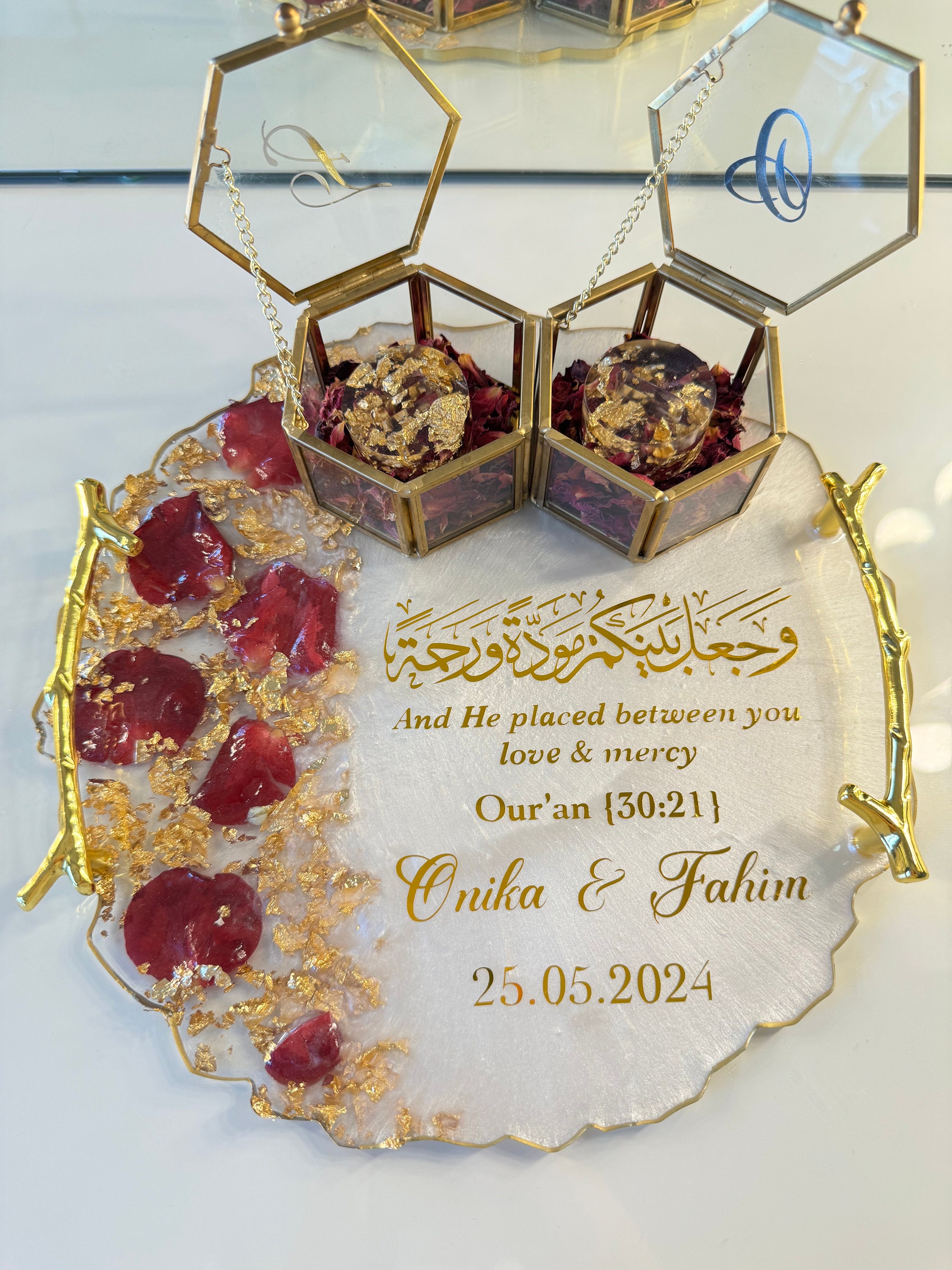 Resin Nikkah Ring Tray Ring Plate Nikkah Ring Plate Personalised Ring ...
