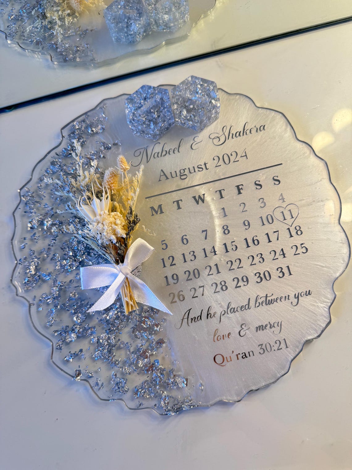 Nikkah Ring Tray Resin Nikkah Wedding Ring Tray Ring Dish personalised ...