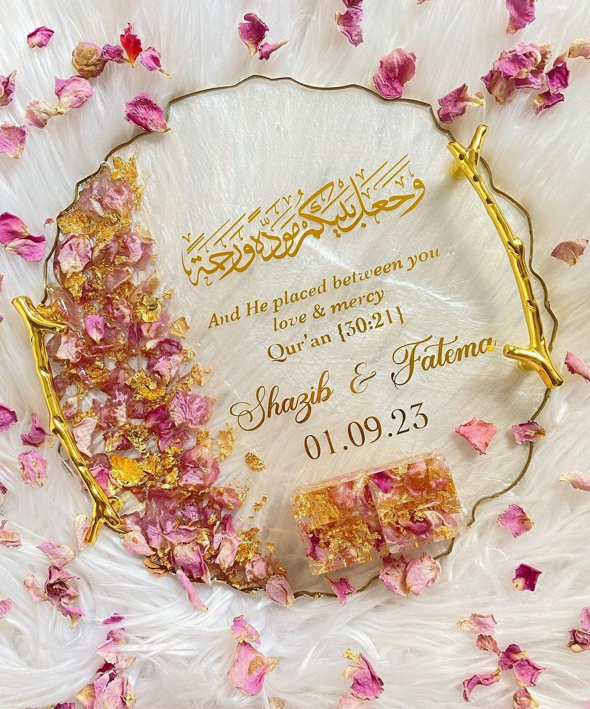 Resin Nikkah Ring Tray Ring Plate Nikkah Ring Plate Personalised Ring ...
