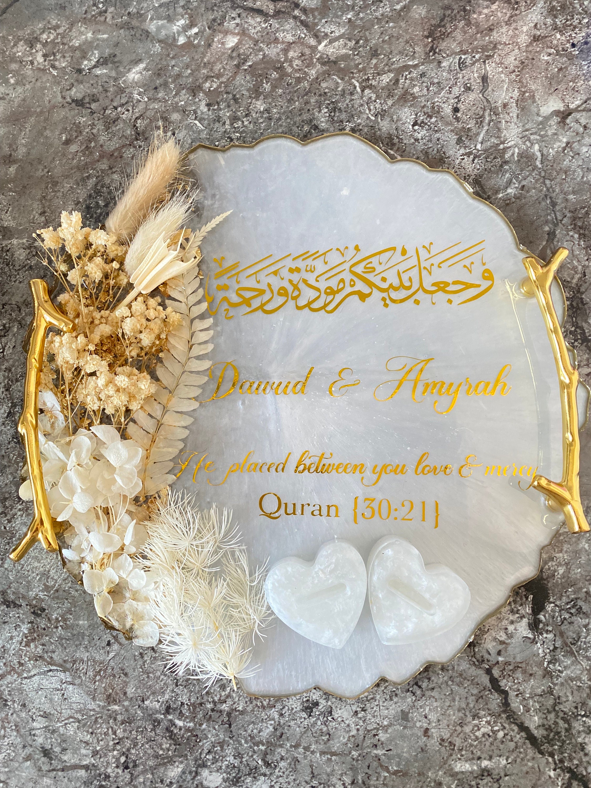 Nikkah Ring Tray Resin Nikkah Wedding Ring Tray Ring Dish personalised ...