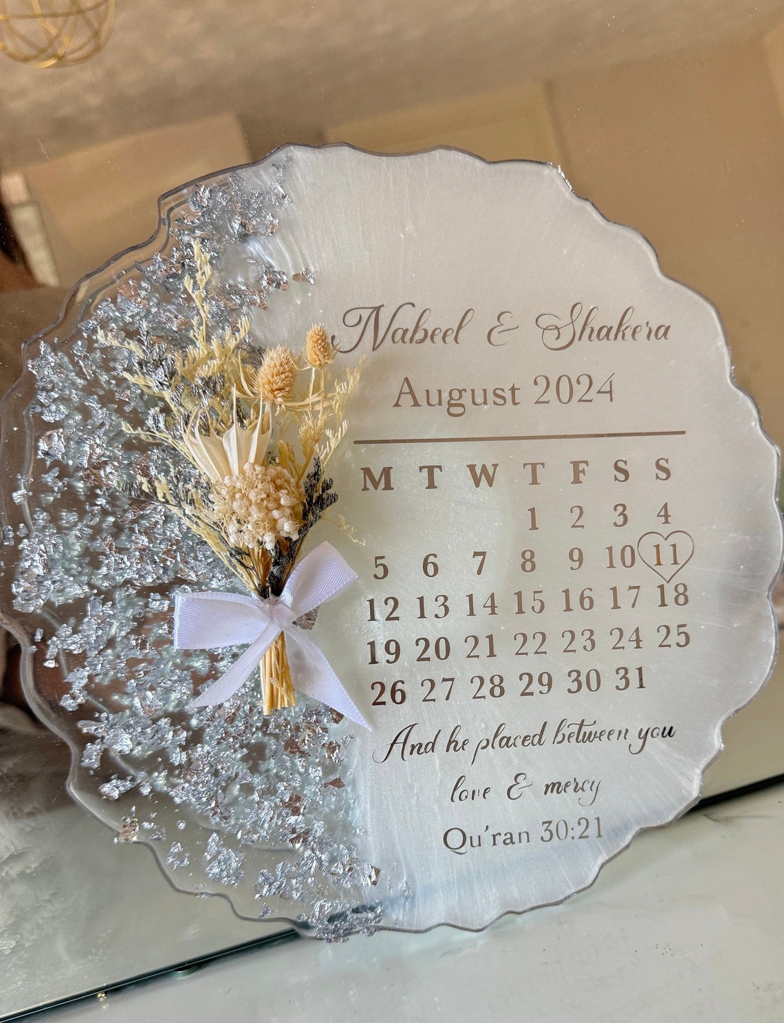 Nikkah Ring Tray Resin Nikkah Wedding Ring Tray Ring Dish personalised ...