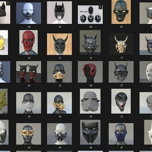 100 Cosplay Masks for 3D Printing 3D STL Files Masks Pack STL Pack ...